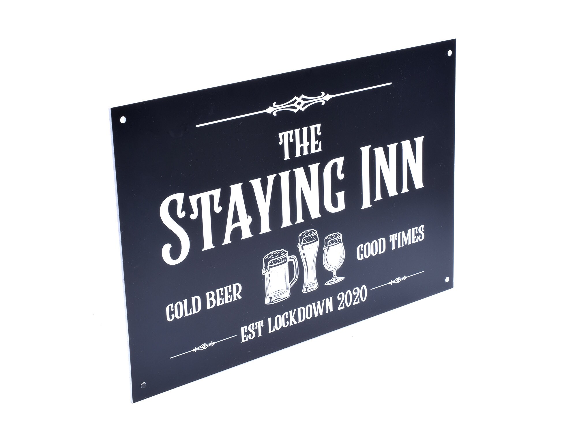 The Staying Inn Novelty Lockdown Bar Sign Black & White - Etsy UK