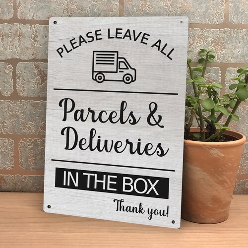 Parcel & Delivery Sign Please Leave Packages Here Notice - Etsy Canada
