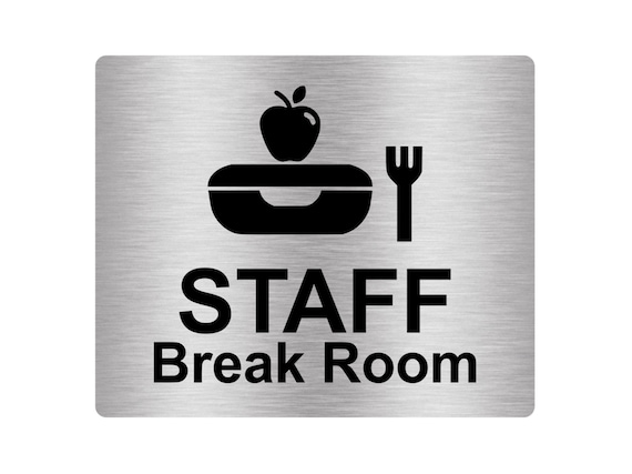 Staff Break Room Sign Adhesive Door Sticker Notice With - Etsy