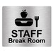 Staff Break Room Sign Adhesive Door Sticker Notice With Universal Icon ...