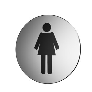 Elegant Toilet Sign - 70mm Circular - Metallic Steel Finish - Etsy