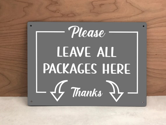 Parcel & Delivery Sign Please Leave Packages Here Notice | Etsy Canada