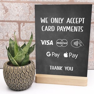 Card Payments Only Freestanding Sign - Etsy