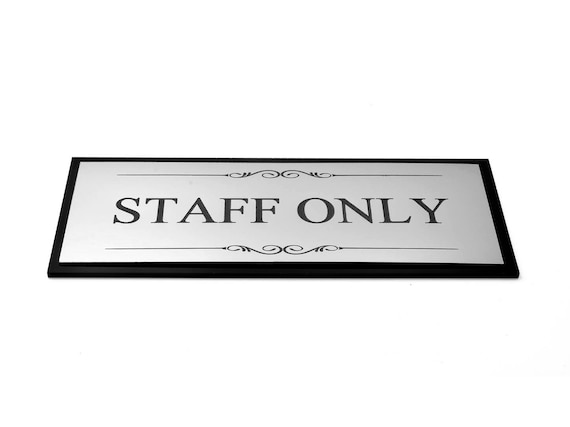 Staff Only Door Sign Adhesive Room Plaque | Etsy