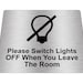 Metallic Silver 'switch Lights Off' Sign: Adhesive Acrylic Notice (12cm ...