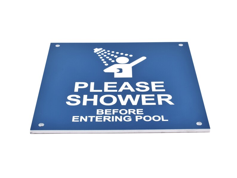 Please Shower Before Entering Pool Sturdy Waterproof 3mm - Etsy