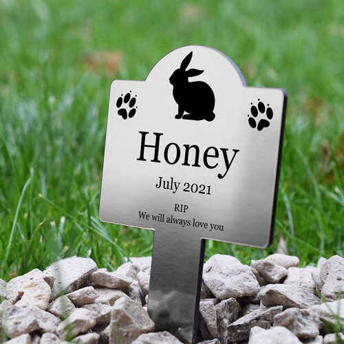 Personalised Engraved Slate Rabbit Pet Memorial Grave Marker - Etsy