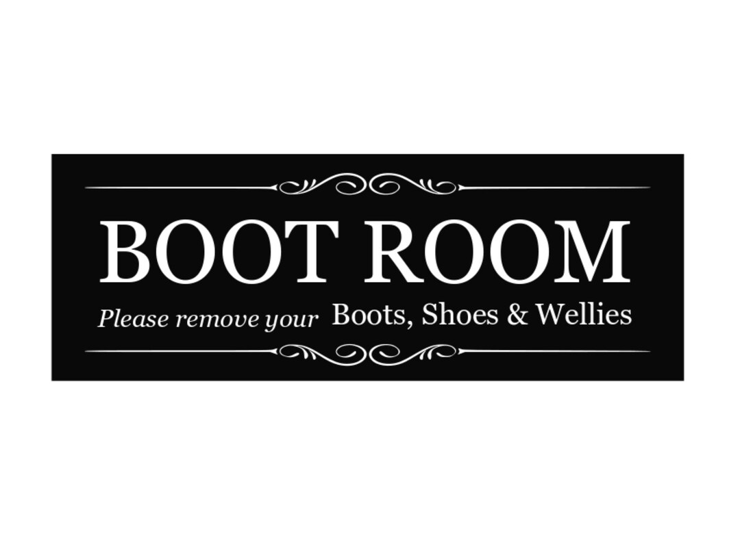 Boot Room Black and White Door Sign - Etsy