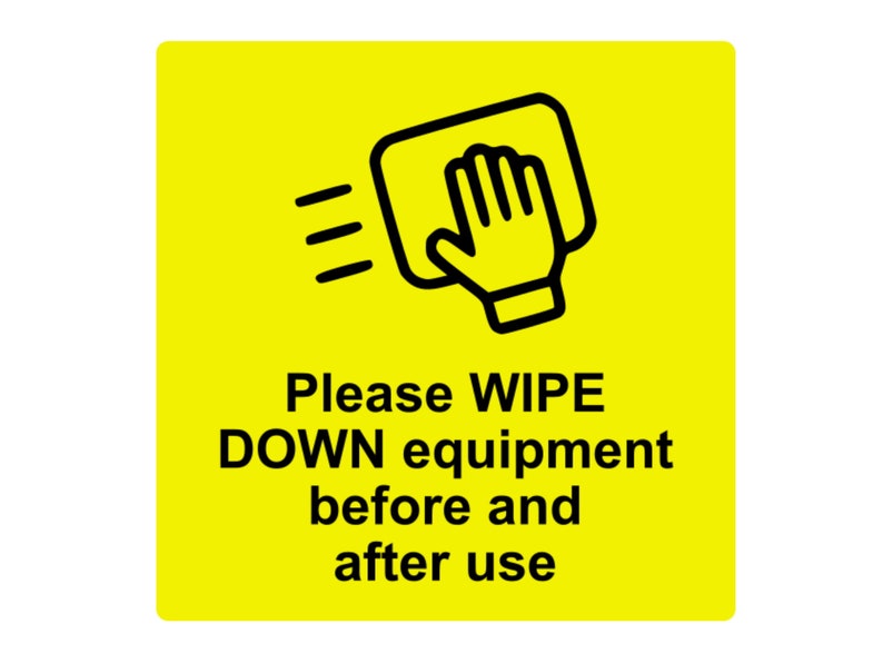 Please Wipe Down Equipment Before and After Use Sign Adhesive - Etsy UK