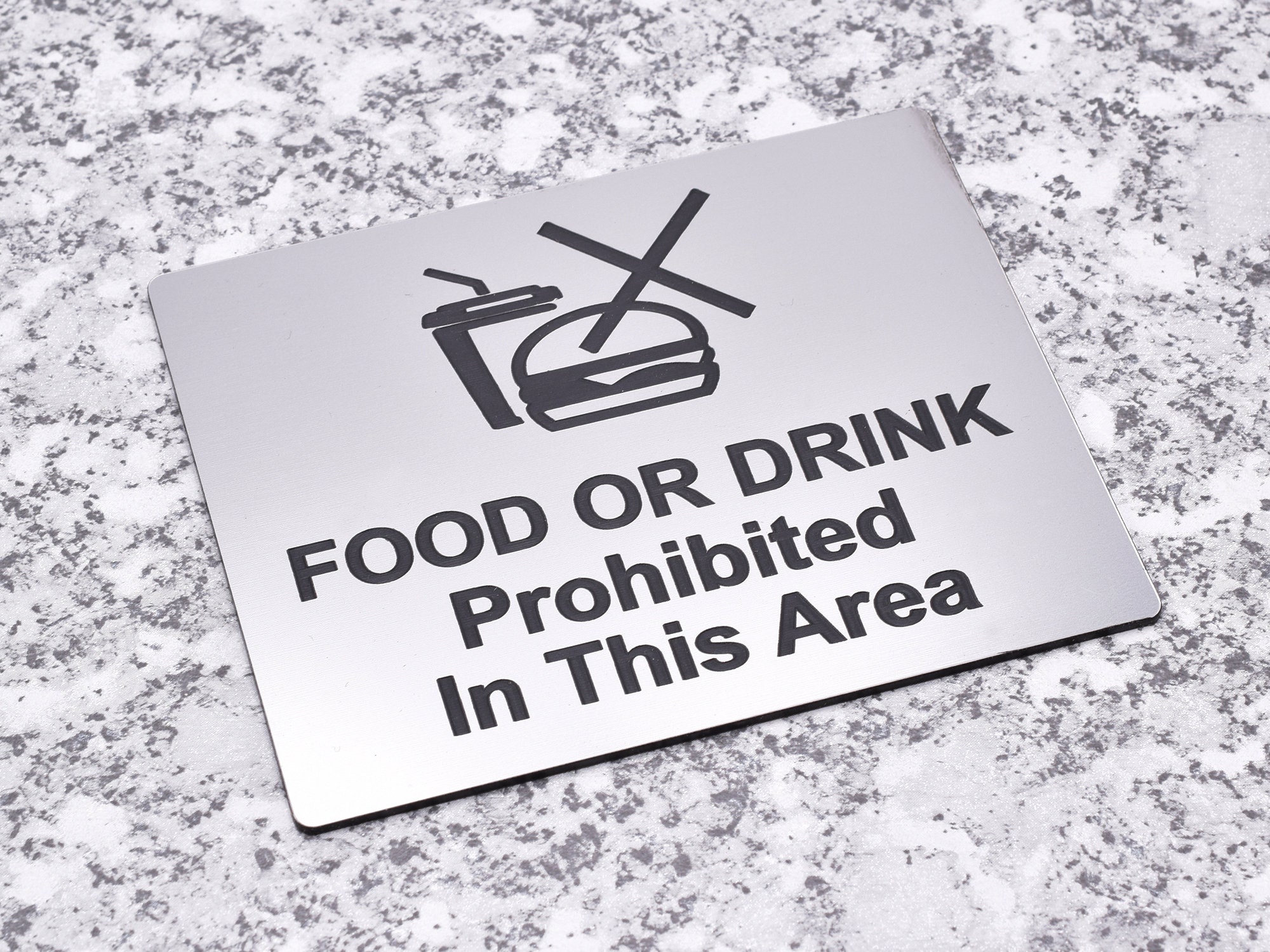 Food or Drink Prohibited in This Area - Adhesive Sign 12cm X 10cm - Etsy