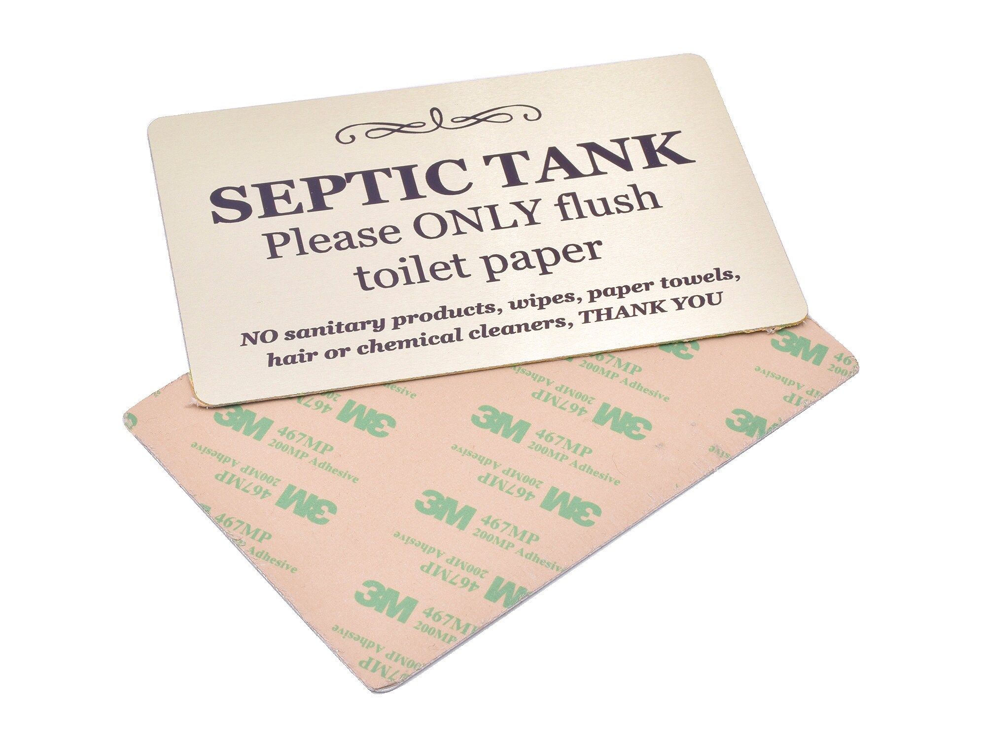 Brushed Aluminum Septic Tank Sign: Toilet Paper Only - Etsy