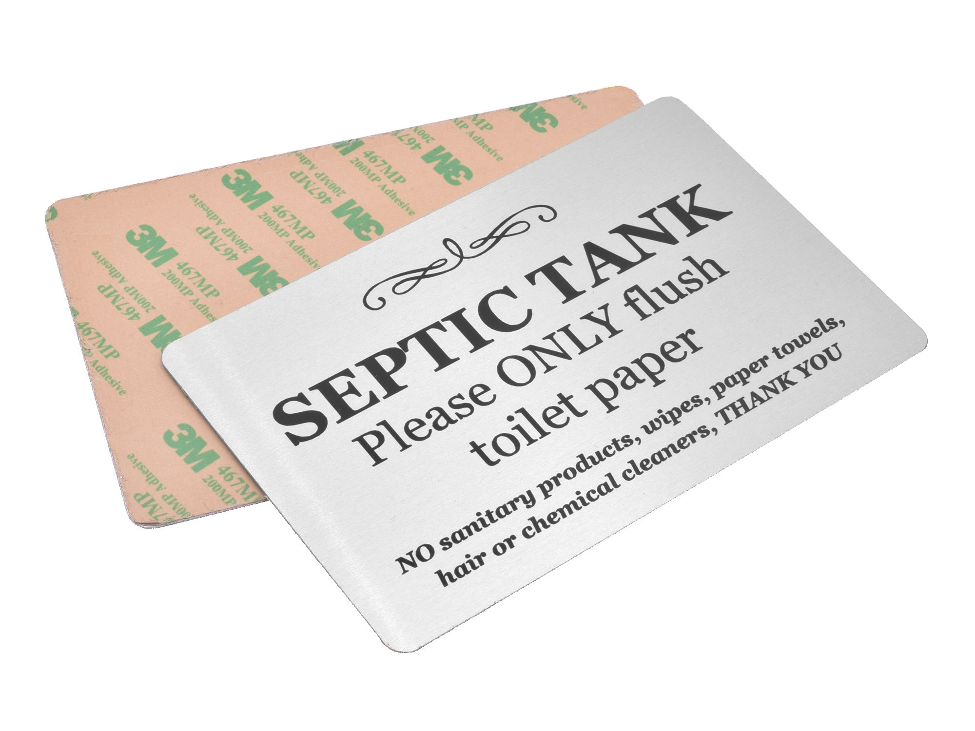 Brushed Aluminum Septic Tank Sign: Toilet Paper Only - Etsy