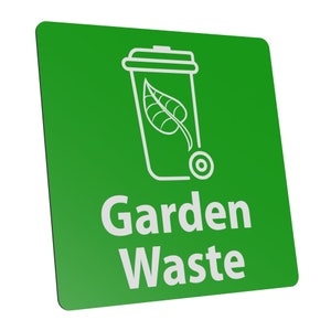 Garden Waste / Garden Rubbish - Adhesive Sign, Wheelie Bin Notice ...