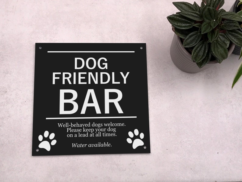Dog Friendly Bar Engraved Sign - Etsy UK