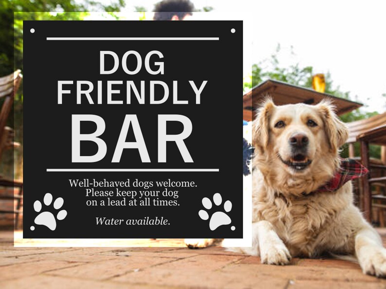 Dog Friendly Bar Engraved Sign - Etsy