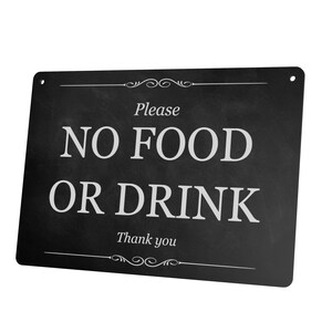 A5 "please No Food or Drink" Sign – 3mm Aluminium Composite, UV Printed ...
