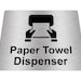 Paper Towel Dispenser Sign Adhesive Sticker Notice, Metallic Silver ...