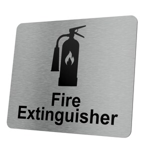 Metallic Silver Fire Extinguisher Sign: UV Printed, Indoor/outdoor ...