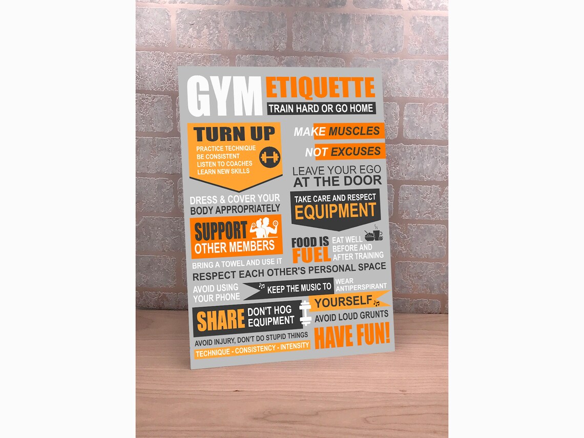 Gym Etiquette A3 Rules Adhesive Sign - Etsy Canada