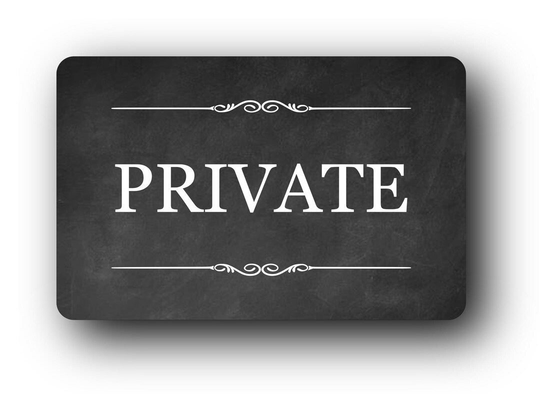 Black Self-adhesive "private" Sign: Indoor/outdoor, 140mm X 90mm - Etsy