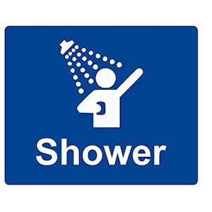 Shower Sign Adhesive Sticker Notice, SILVER/GOLD/BLUE Engraved With ...