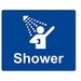 Shower Sign Adhesive Sticker Notice, SILVER/GOLD/BLUE Engraved With ...