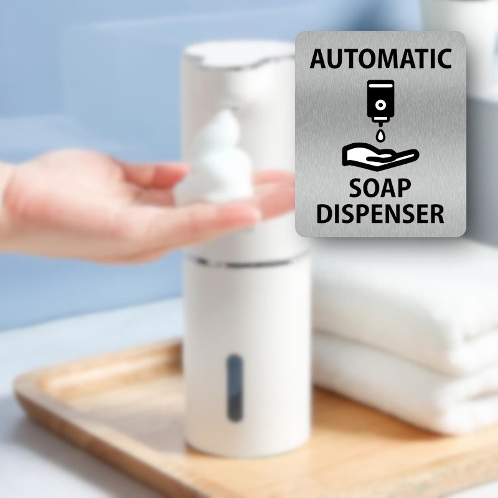 Automatic Soap Dispenser Sign: UV Print, Self Adhesive, Rigid Plastic ...