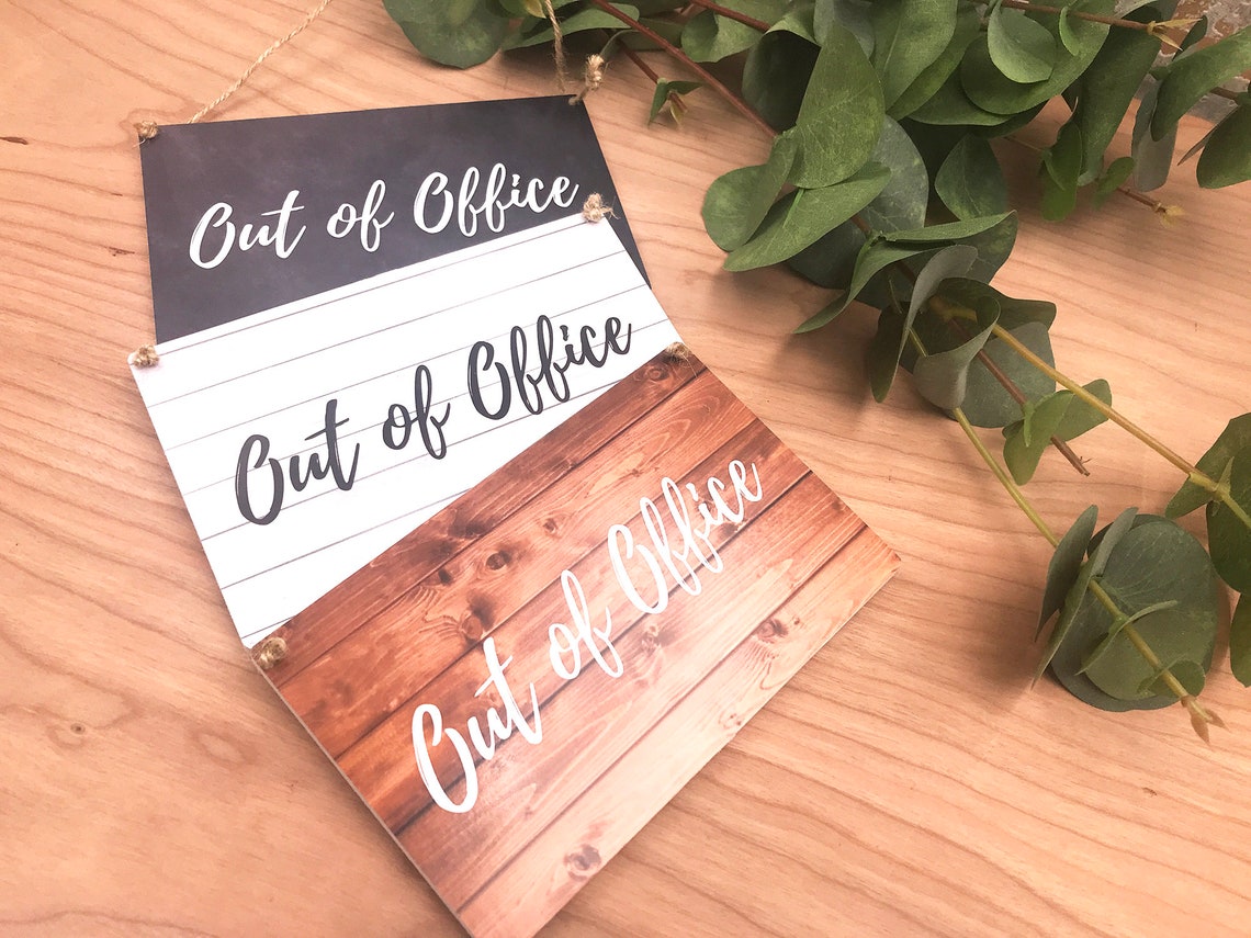 Out of Office Sign Hang on Your Office Door Notice | Etsy
