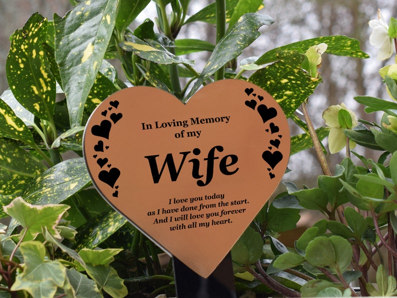 Wife Engraved Memorial Plaque Stake - Etsy
