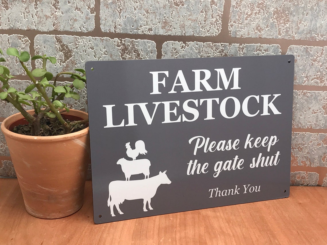 Farm Livestock Shut the Gate Sign | Choice of Colours - Etsy