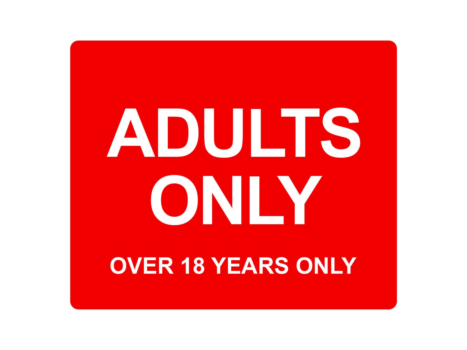 Adults Only Adhesive Door Sign: Over 18 Notice, Silver/gold/red/yellow ...