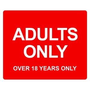 Adults Only (over 18 Years Only), Adhesive Sticker Notice Door Security ...