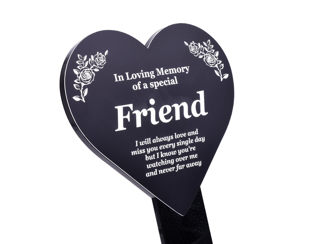 Friend Memorial - Engraved, Heart Shaped, Plaque With Poem, Mounted ...