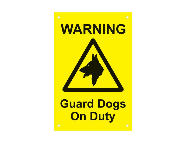 Guard Dog on Duty Sign: Yellow/black Acrylic Warning Sign - Etsy
