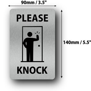 Silver 'please Knock' Sign - 3.54 X 5.51 Inches (90mm X 140mm), UV ...
