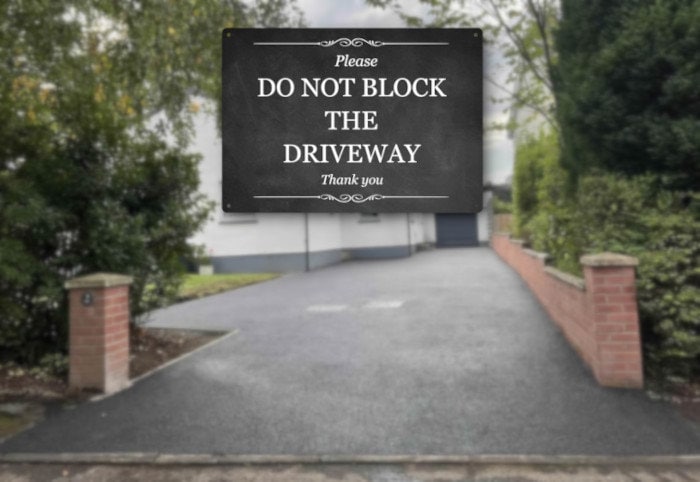 A4 "please Do Not Block the Driveway" Sign - Aluminium Composite, UV ...