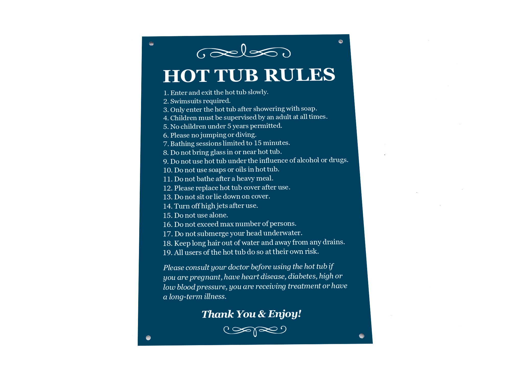 Hot Tub Rules Sign - Engraved Outdoor Signage - Etsy