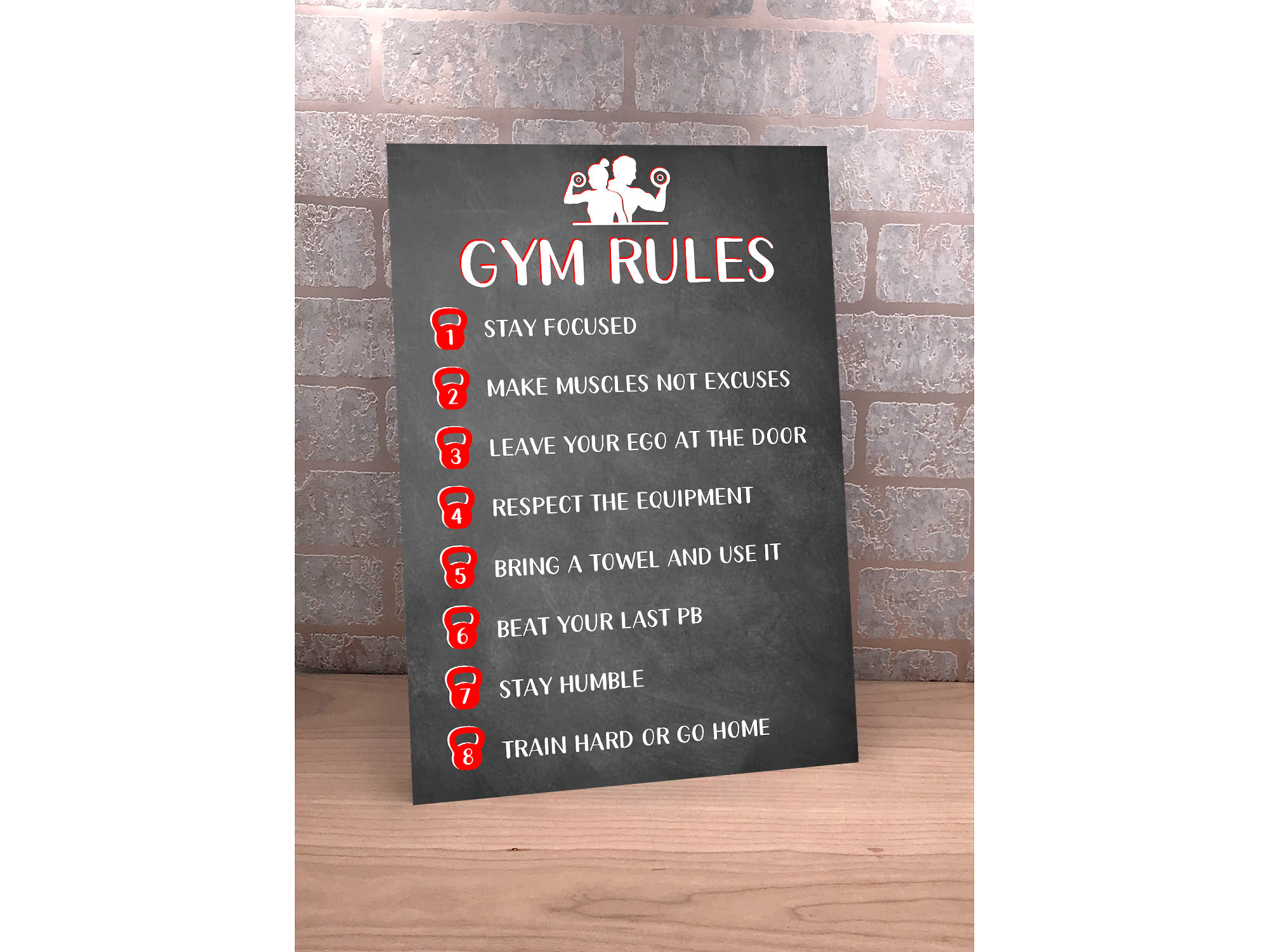 Gym Rules A3 Adhesive Sign - Etsy