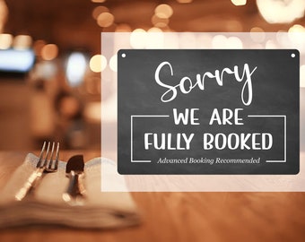 Fully Booked Sign - Etsy