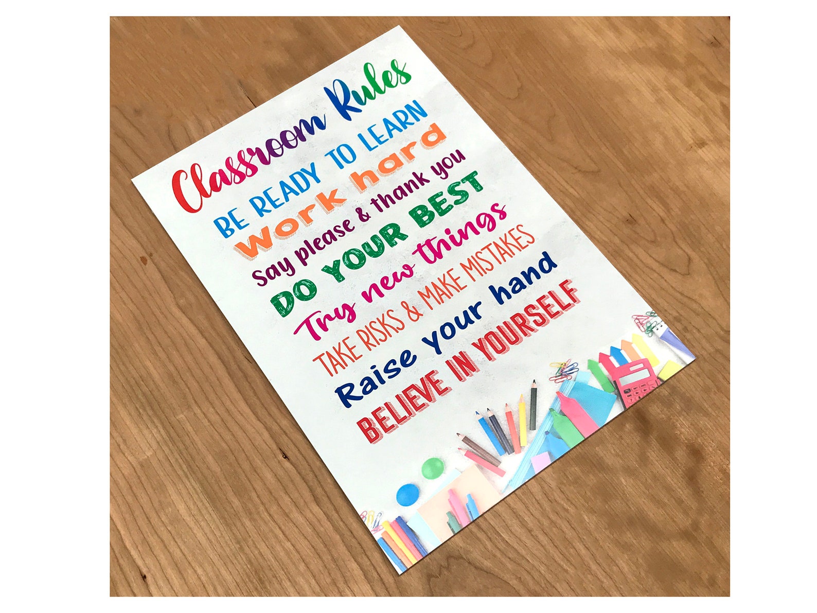 Classroom Rules Colourful Printed Sign - Etsy