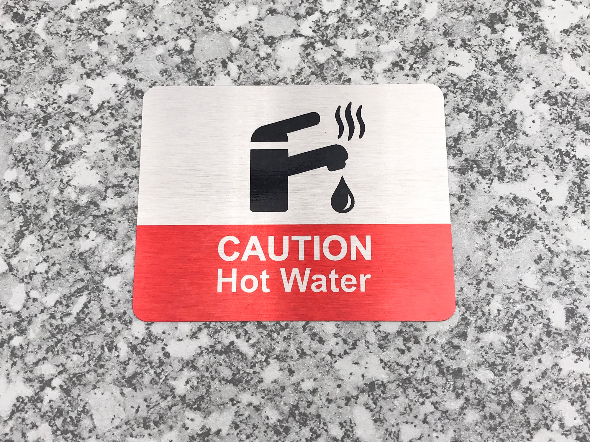 Caution Hot Water Adhesive Metal Sign - Etsy