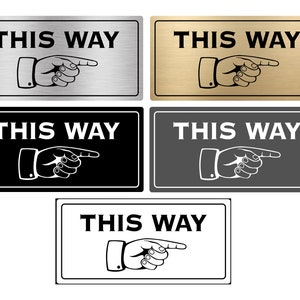 This Way Pointing Finger Sign: Directional Adhesive Acrylic - Etsy