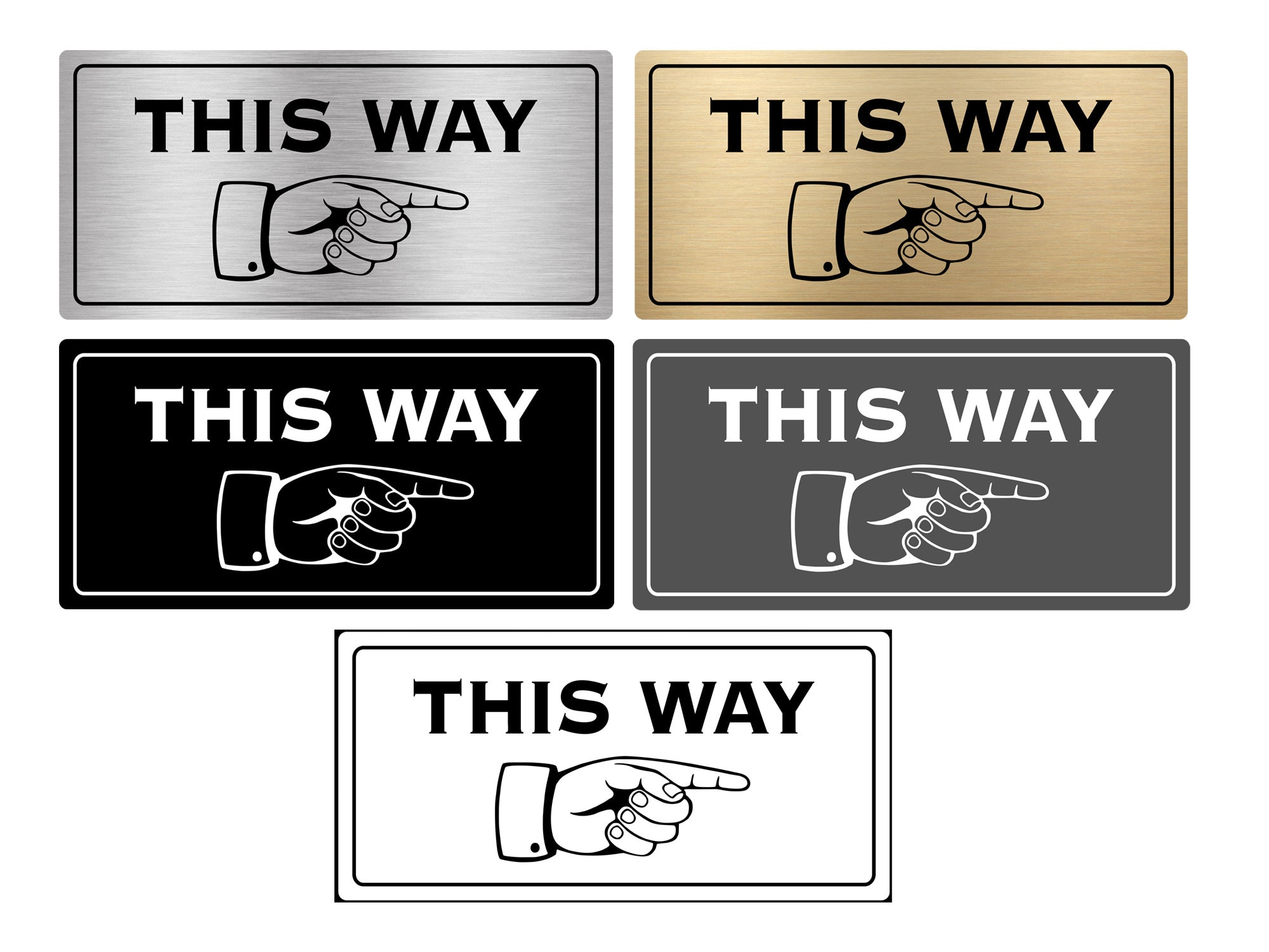 This Way Pointing Finger Directional Adhesive Sign Ideal - Etsy UK