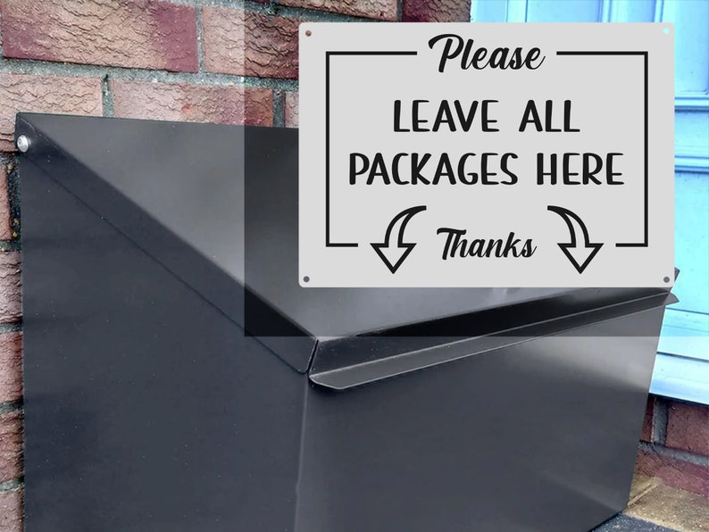 Parcel & Delivery Sign | Please Leave Packages Here Notice - Etsy