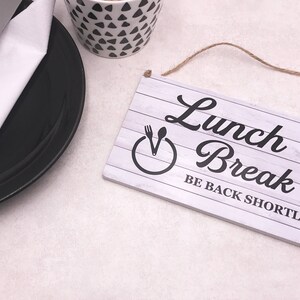 Lunch Break Hanging Sign Be Back Soon Notice, Sign, Door Sign in Wood ...