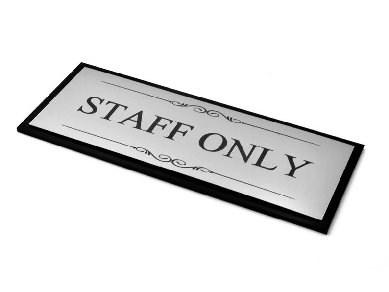 Staff Only Door Sign Adhesive Room Plaque | Etsy