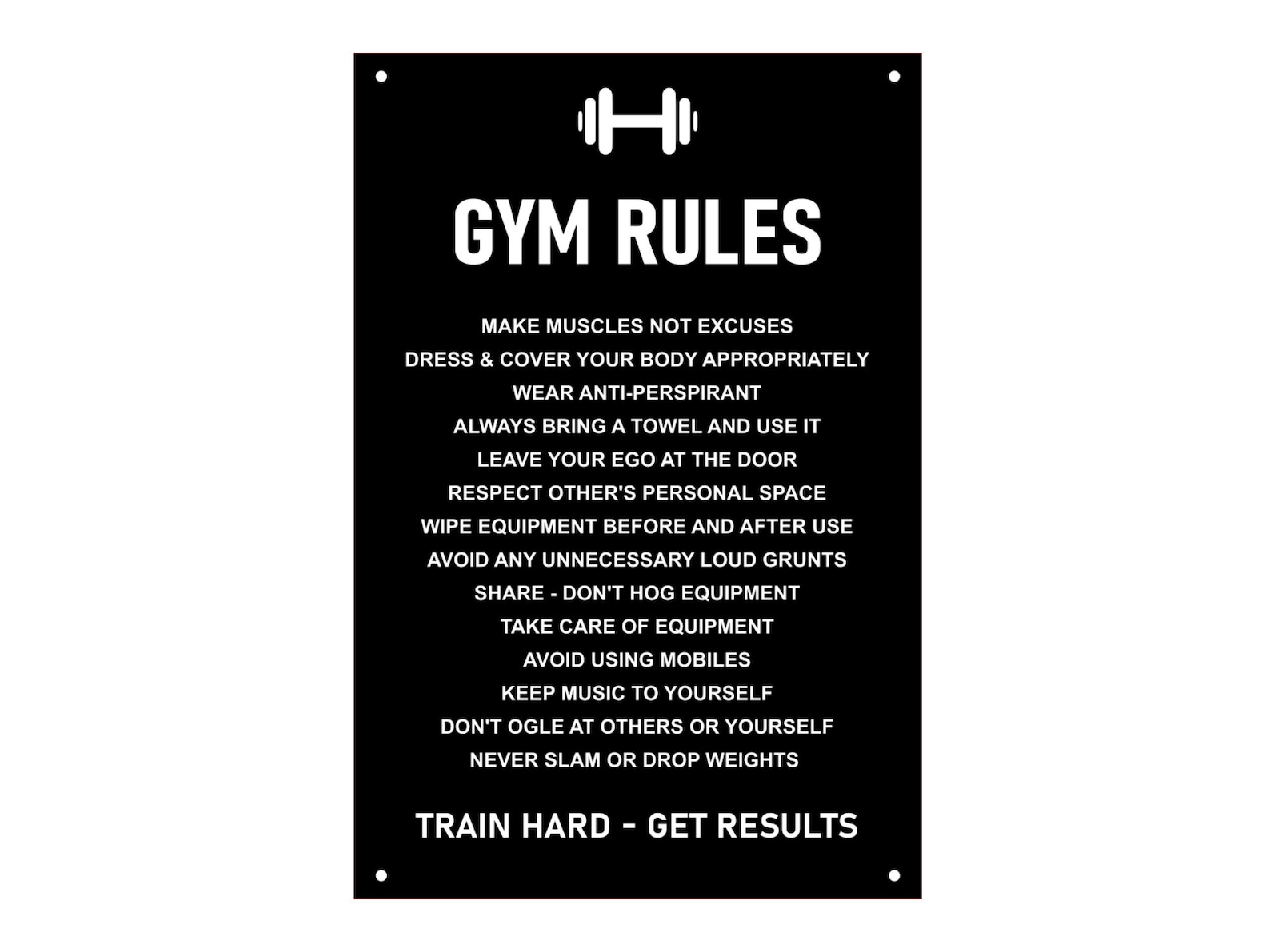 Gym Rules - Etiquette Sign Plaque Notice - Etsy