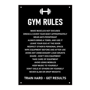 Gym Rules - Etiquette Sign Plaque Notice - Etsy