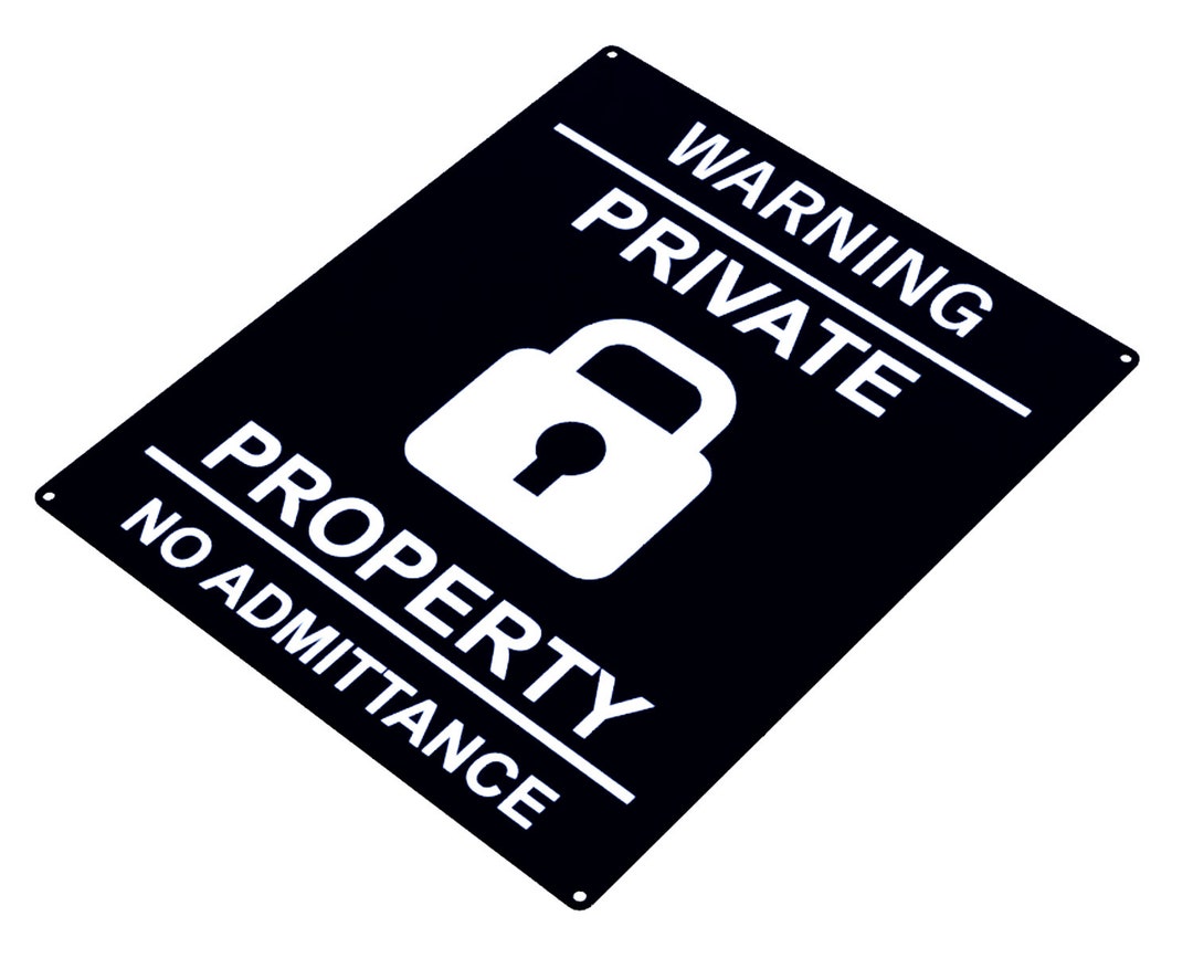 High Visibility Black and White Private No Admittance Sign Available in ...