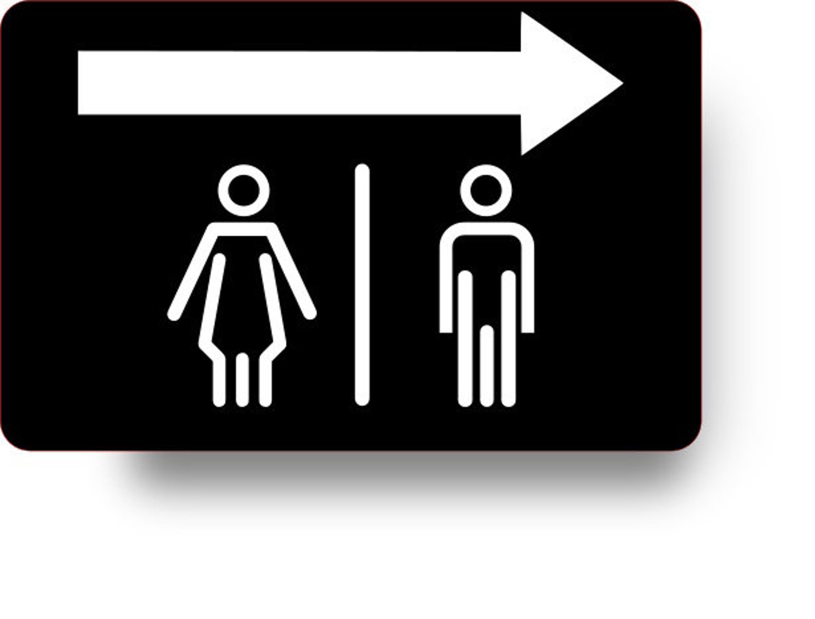 High Contrast Black White Self Adhesive Toilet Sign | Easy to Install ...